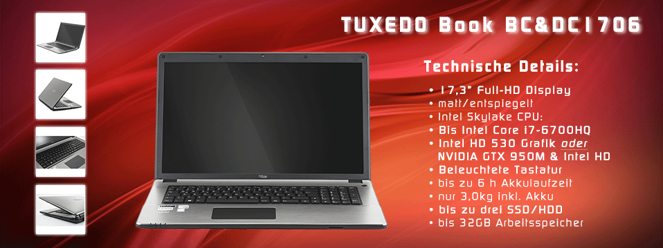 Linux Notebooks und Computer Laptops und PCs Hardware von TUXEDO