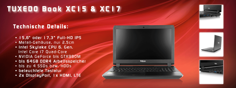 Linux Notebooks und Computer Laptops und PCs Hardware von TUXEDO